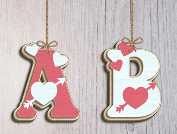 Paquete del alfabeto de San Valentín – LaserVectores